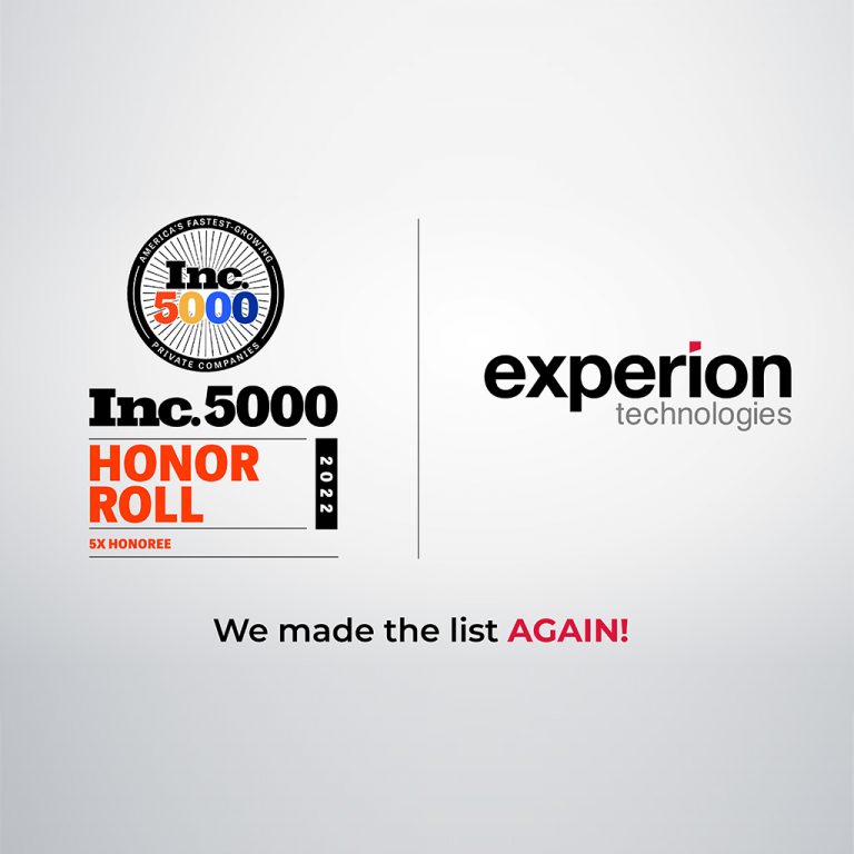 Experion listed in Inc. 5000 ranking fifth year in a row